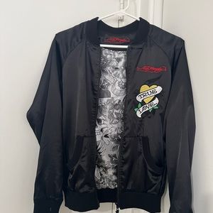 Ed Hardy | Jackets & Coats | Vintage Ed Hardy Satin Embroidered Bomber ...